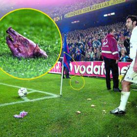 How Louis Figo made a pig's head fly at the Camp Nou.