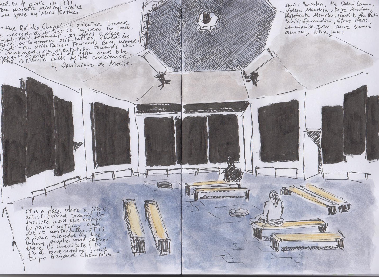 Watercoloreando y mas.: The Menil Collection. Part II. The Rothko Chapel.