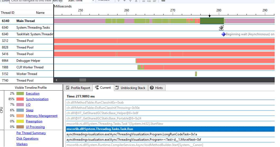 Home Lab: Visualize async threading