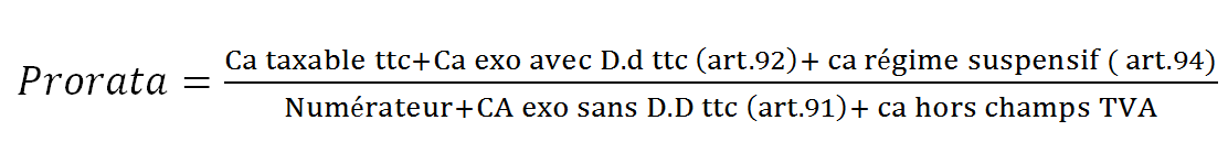 Calcule de prorata TVA fiscalité S5