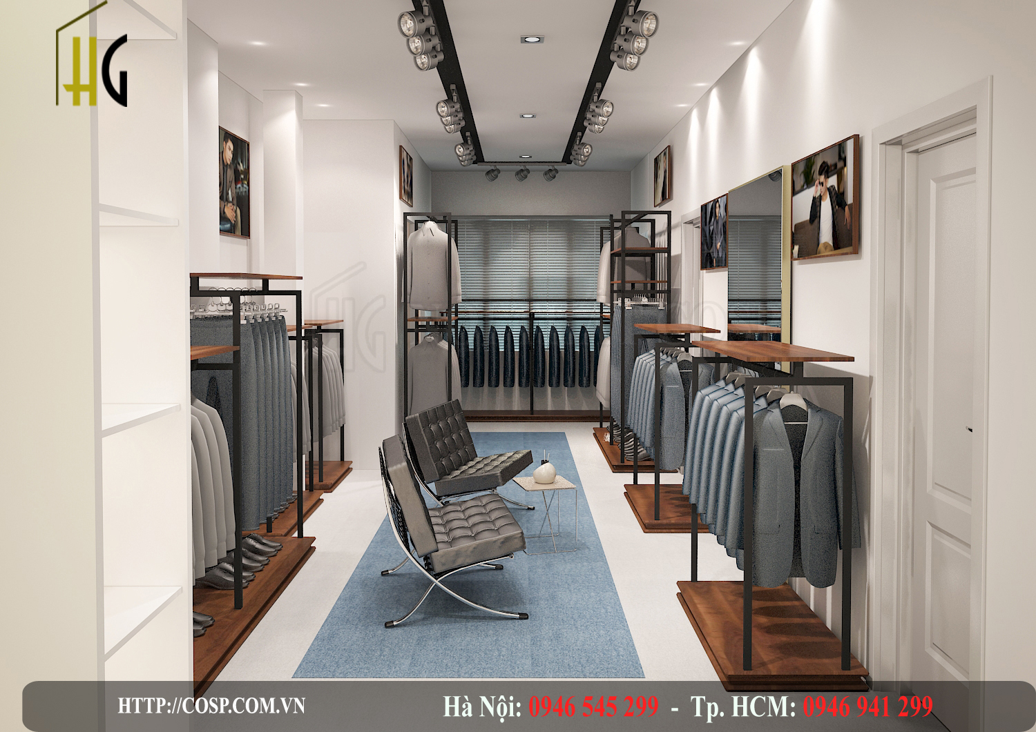 Thiết kế cửa hàng thời trang: Thiết kế shop áo cưới Chị Phương