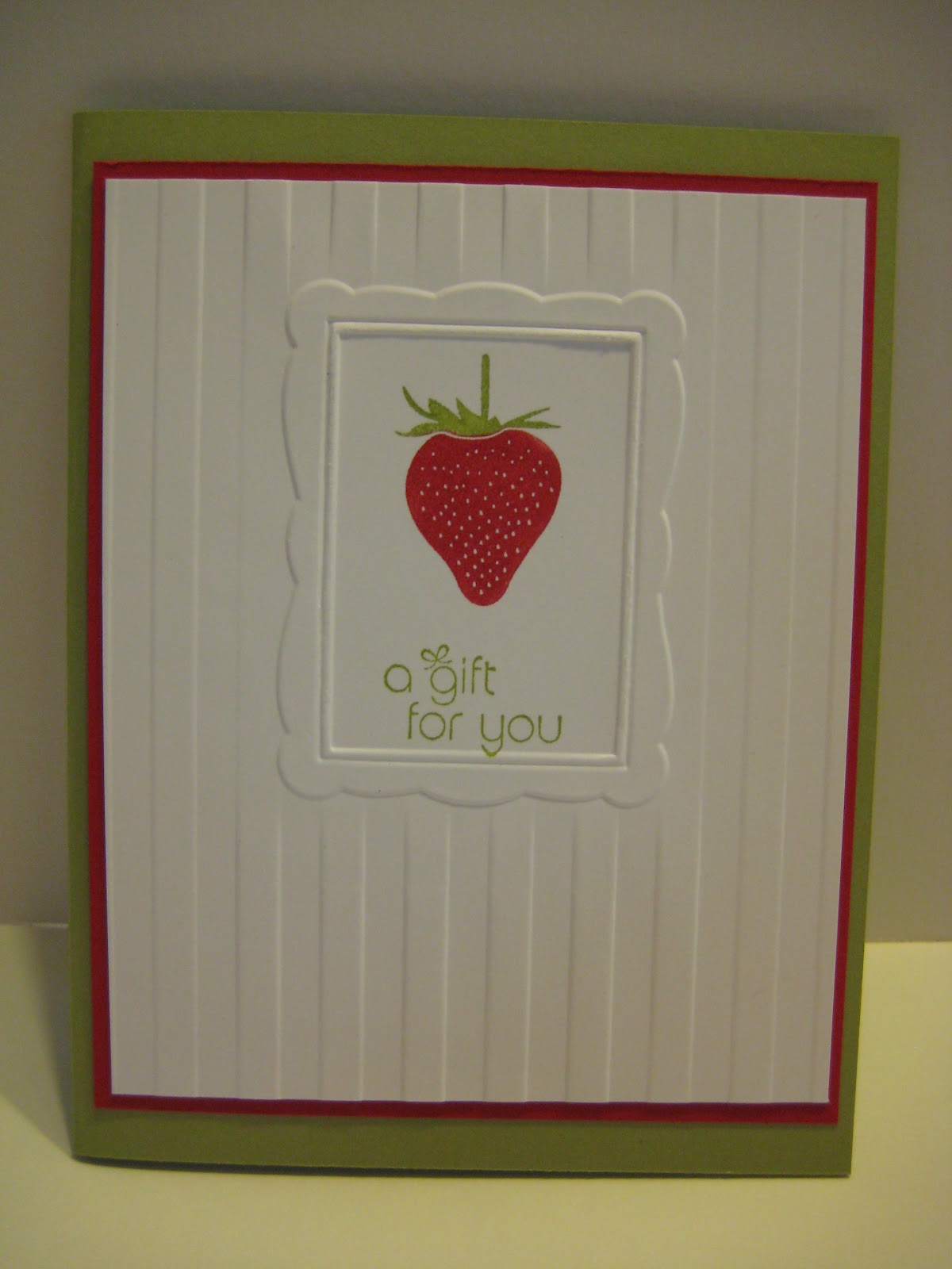Great Minds Ink Alike: Double Embossing Strawberry Card