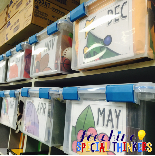 Organizing Monthly Materials {Monthly Bin Labels FREEBIE!} - Teaching ...