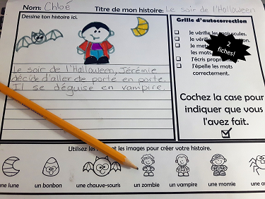 la classe de caro.: 2 fiches d'écriture Thème: l’Halloween Série #1