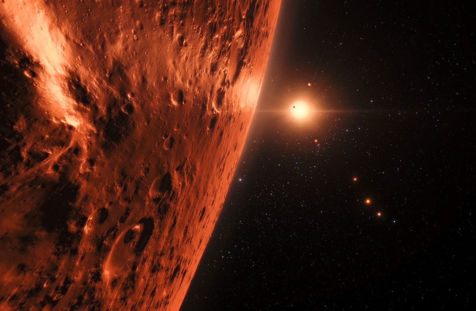 TRAPPIST-1, indicios de agua en este sistema extrasolar.