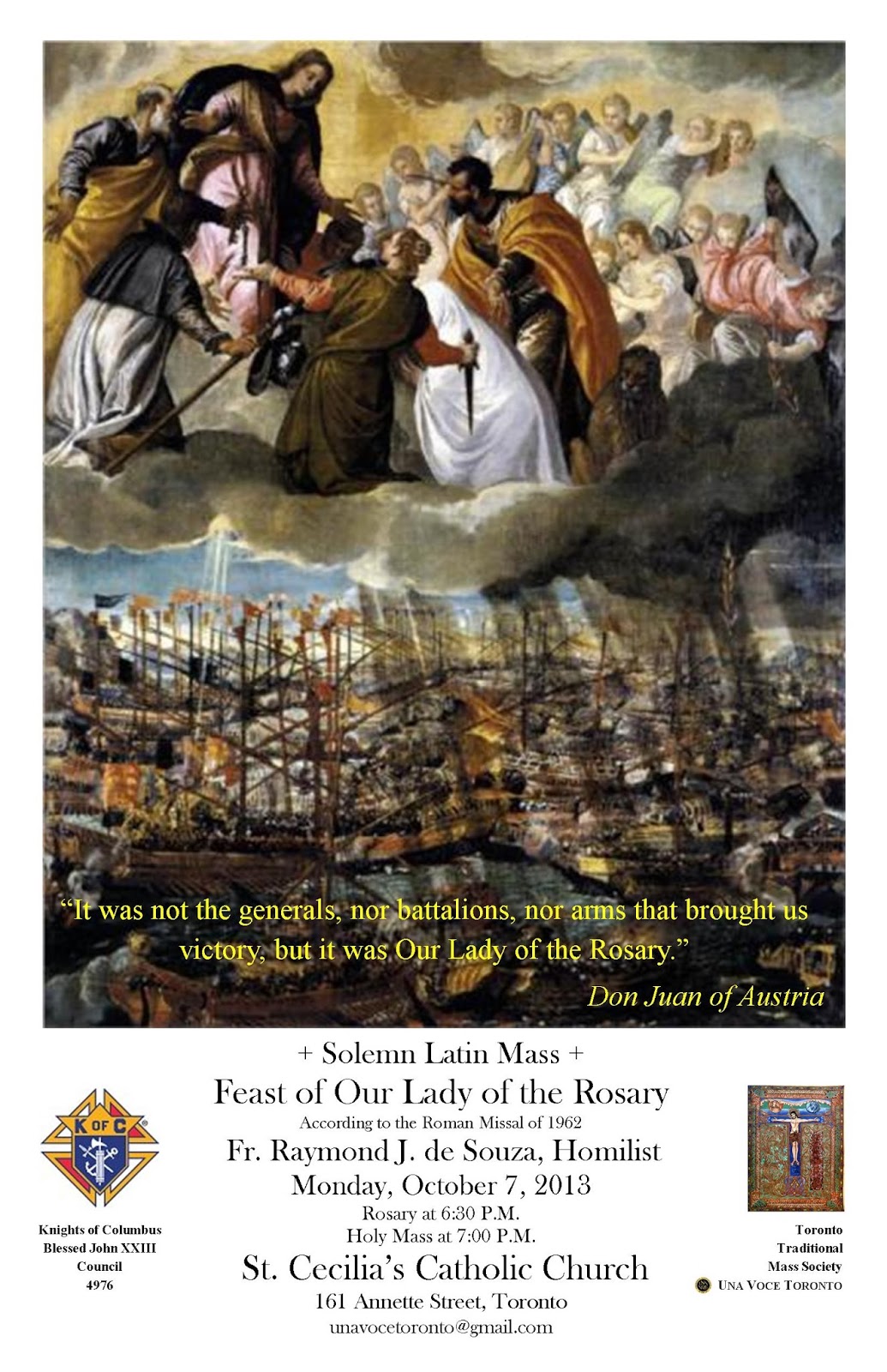 + Toronto Traditional Mass Society + : Solemn Traditional Latin Mass ...