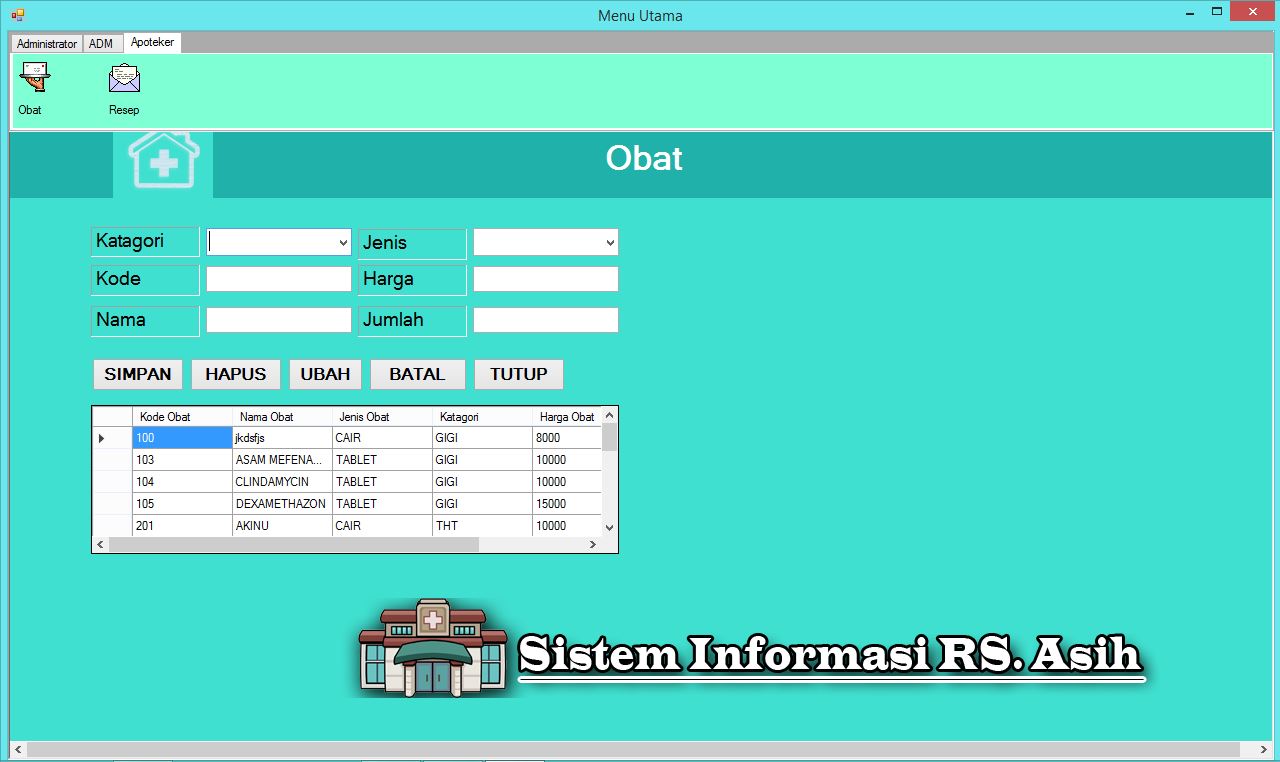 Membuat Program Aplikasi Sistem Informasi Rumah Sakit "RS.ASIH ...