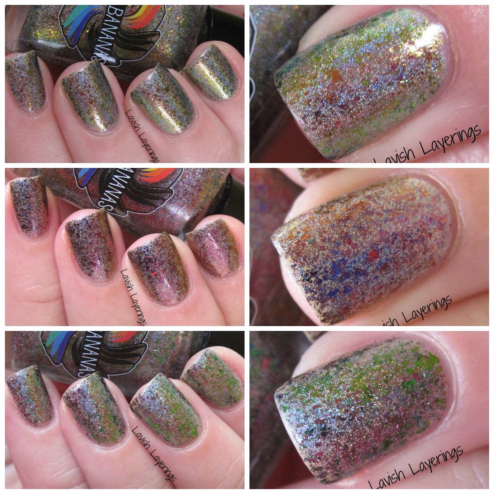 Lavish Layerings: Indigo Bananas Mega Chrome Flakie Holos