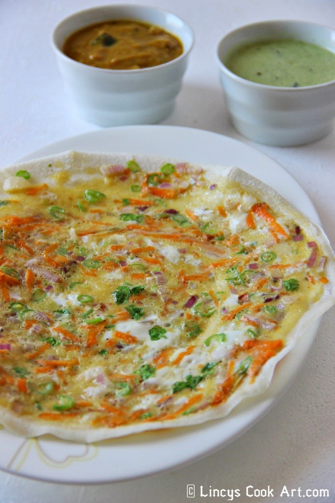 Vegetable Egg Dosa/ Egg Dosa ~ Lincy's Cook Art