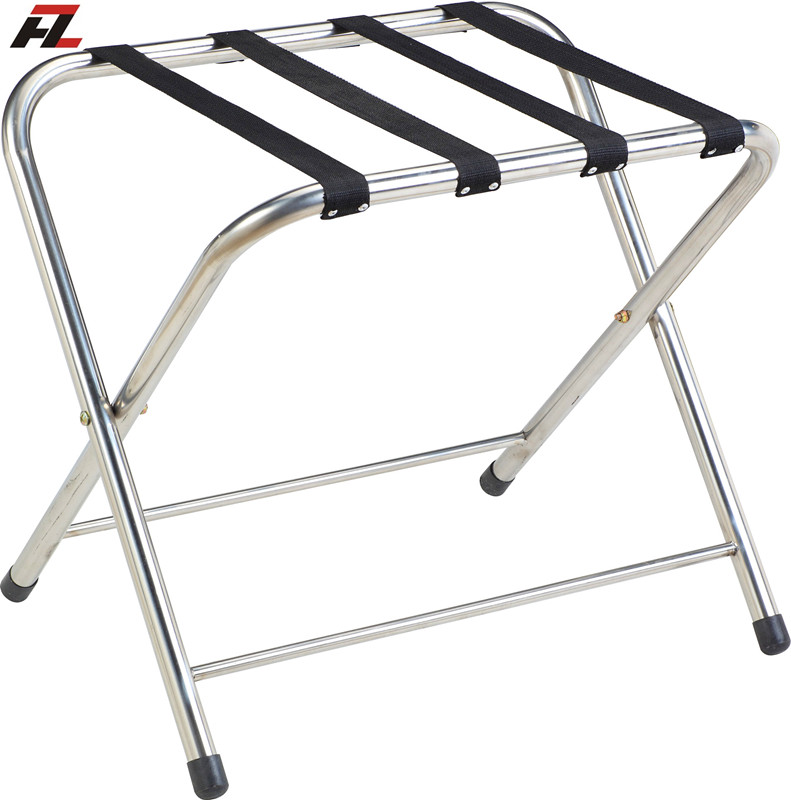 China hotel supplies manufacturer: High Back Stainless Steel Luggage Rack