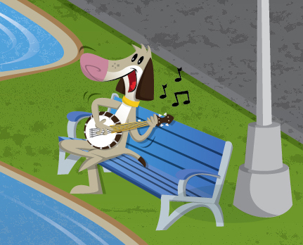 Dig, Dogs, Dig!: Banjos and Dogs just go together.