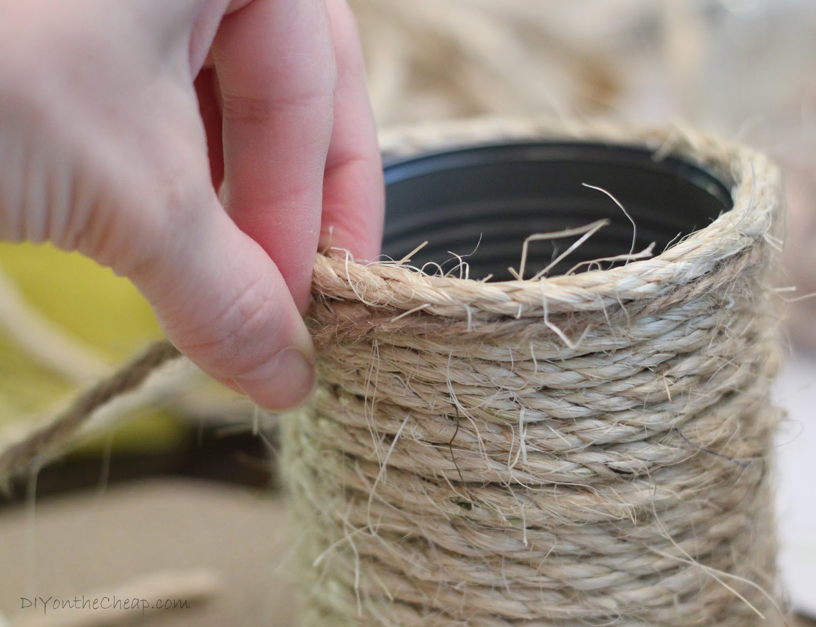Rope & Twine Tin Can Storage Containers - Erin Spain