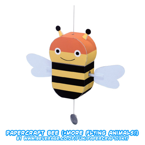 Ninjatoes' papercraft weblog: Simple papercraft bee (+other flying animals)
