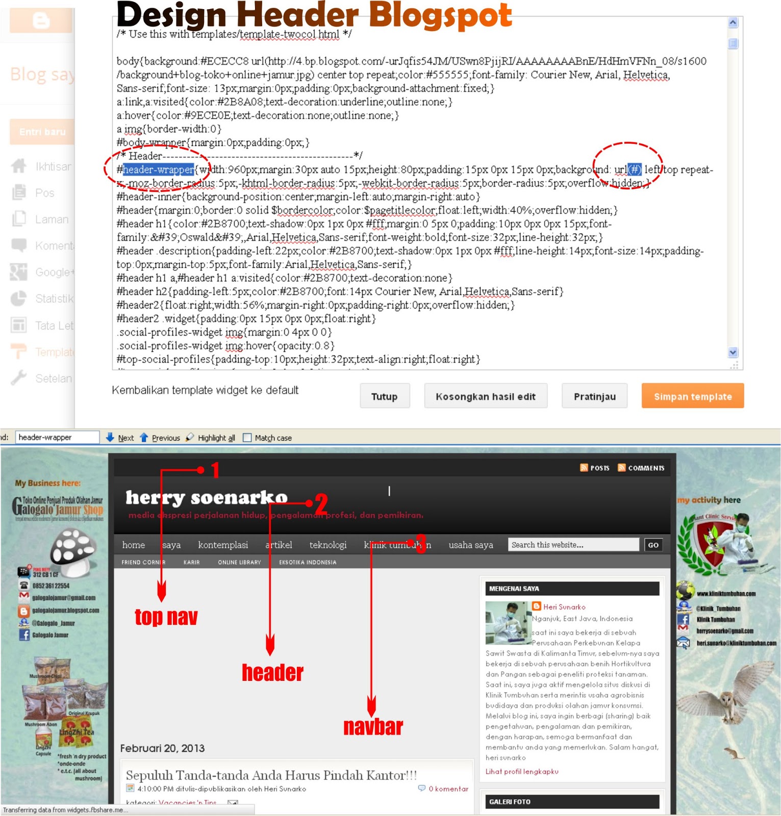 Design Header Blogspot