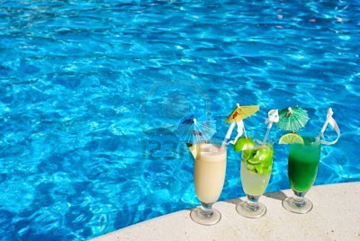 royalty free stock images: Cocktails Near The Swimming Pool Royalty ...