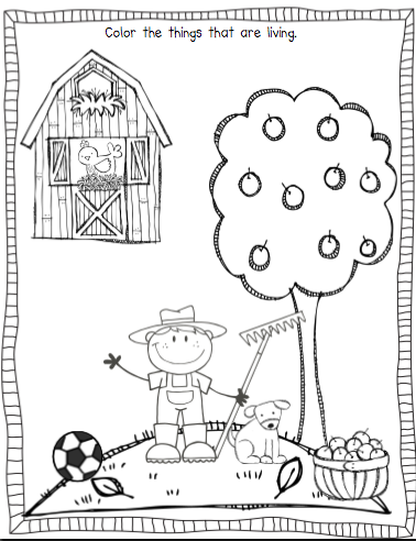 Living Nonliving Worksheets Things Grade Coloring Pages First ...