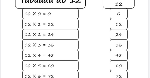 TABUADA : 12
