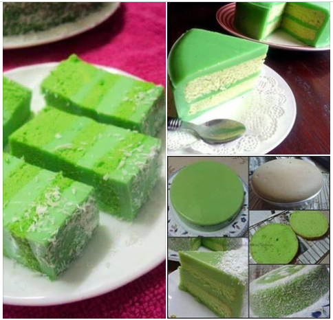 Kek Lapis Kastard Pandan Simple | Resepi Kek Simple