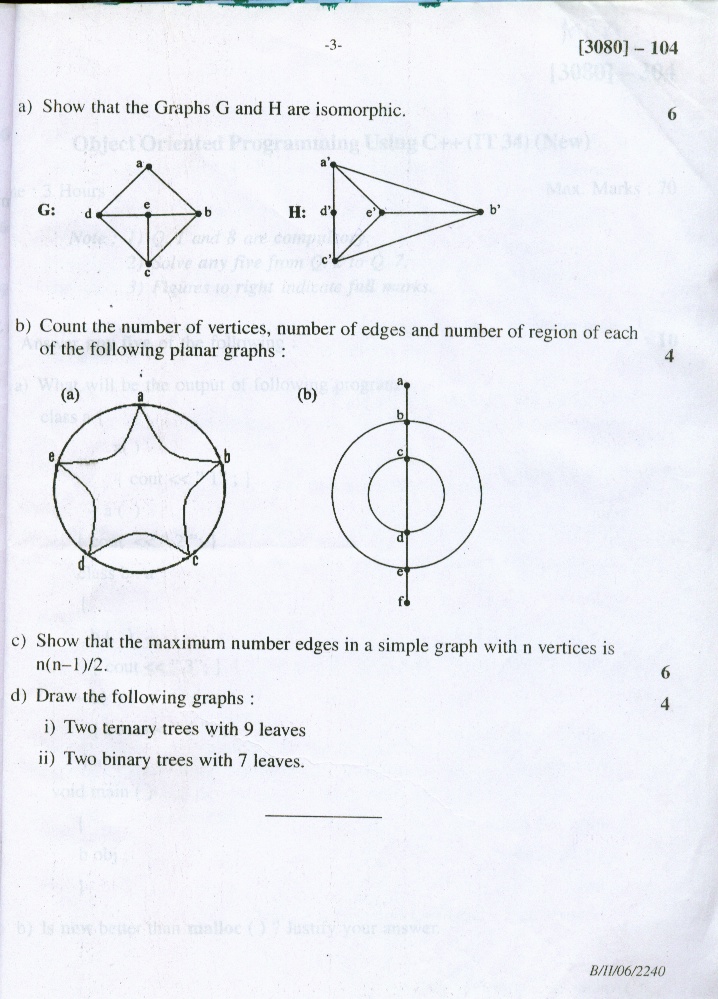 discrete mathematics question papers - Questions Papers Examples