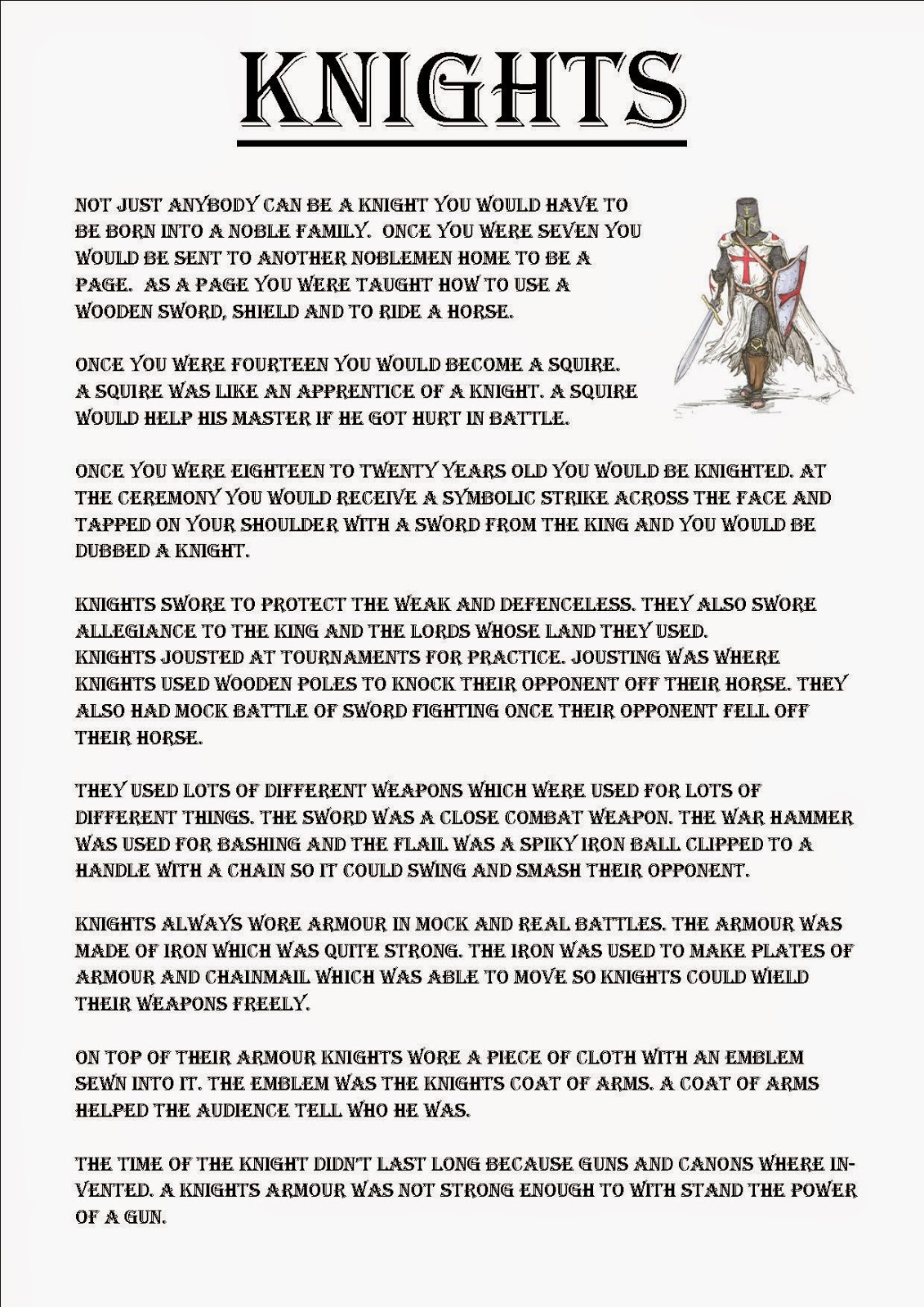 Knight Lapbook & Go Along Books