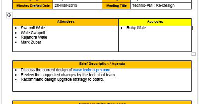 MOM Format Template: 4 Free Downloads - Free Project Management Templates