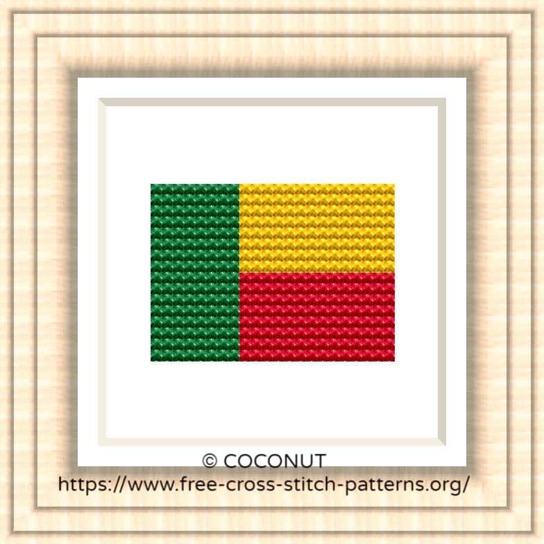 NATIONAL FLAG OF BENIN CROSS STITCH CHART | Free cross stitch pattern