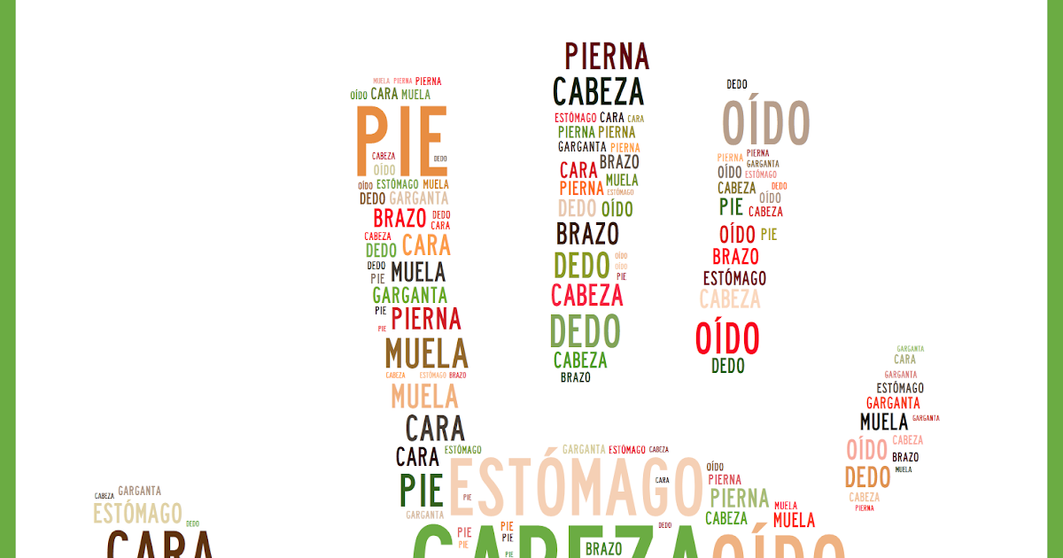 CONOZCO Y APRENDO CON MI CUERPO: Nube de palabras acerca del cuerpo humano