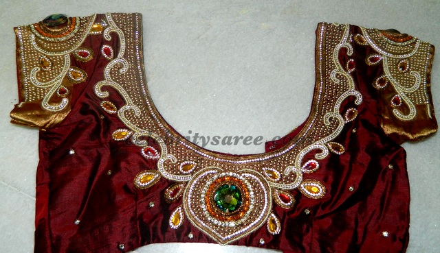 Stone and Mirror Work Blouse Designs - Saree Blouse Patterns