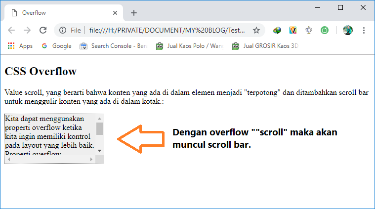 Belajar CSS Part 19 - Penerapan Properti Overflow - king-octahasan