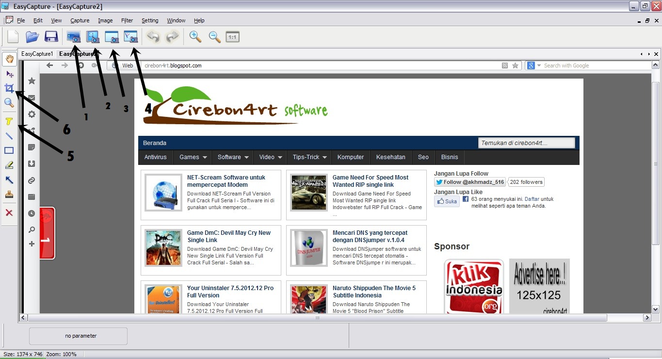 Easy Capture 1.2.0 Software untuk membuat screenshot | Cyber4rt_cirebon