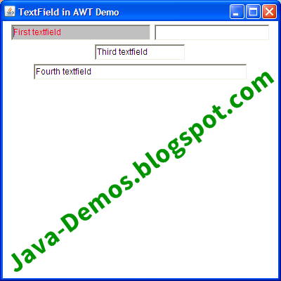 4 Ways to Create an AWT TextField — Java Demos