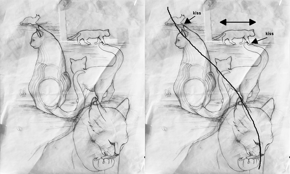 ArtByCrain: Clowder of Cats ~ composition