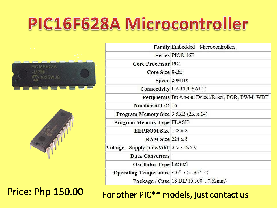 JOrax TechShop: PIC16F628A Microcontroller