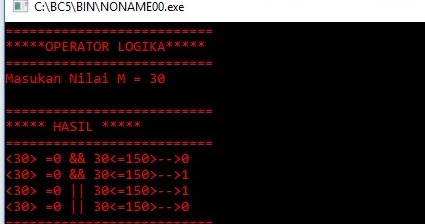 kodingan bsi: MEMBUAT OPERATOR LOGIKA BORLAND C++