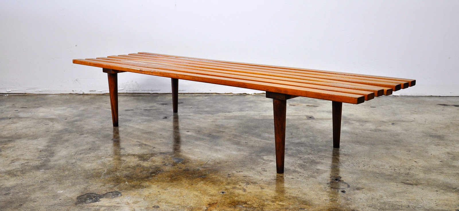 SELECT MODERN: Mid Century Modern Slat Bench or Coffee Table
