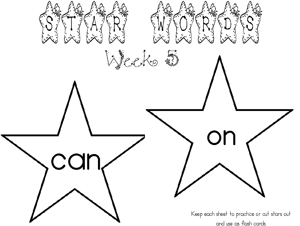 Mrs. Setterholm's Kinder Korner: Star Words