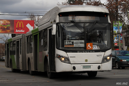 Buses Urbanos Santiago: Los Busscar Urbanuss en Inversiones Alsacia