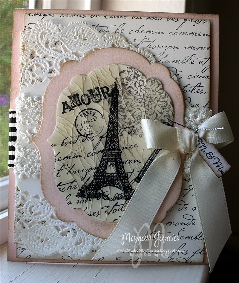 Studio M by Marian: CRaCKLeD Glass Technique Vintage Wedding CARD