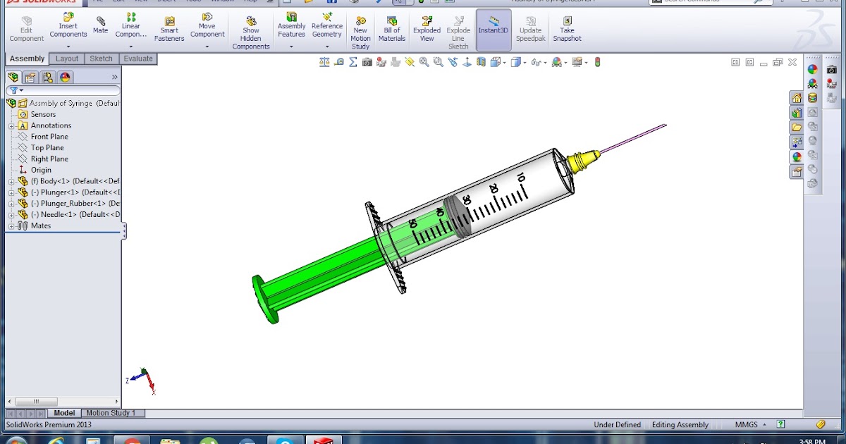 3D CAD Solutions- Freelancer: Design of a Syringe