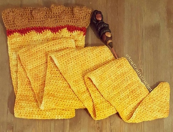 Crochet Pepperoni Pizza Scarf - Sew Crafty Crochet