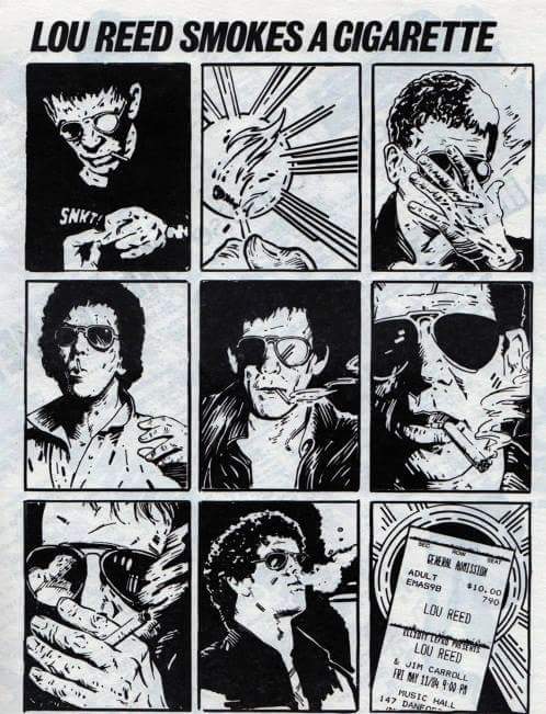 [E.O.M.S.]: Lou Reed smokes a cigarette (Ronn Sutton 1984)