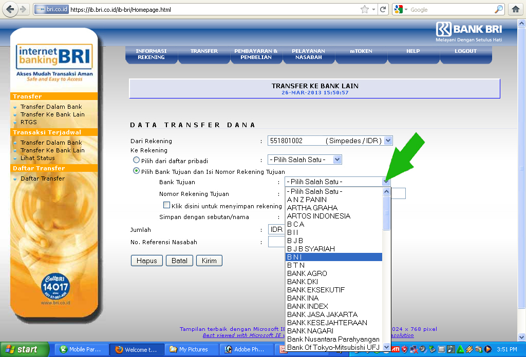 Gen elektronic Dan service: INTERNET BANKING BRI TRANSFER ANTAR ...