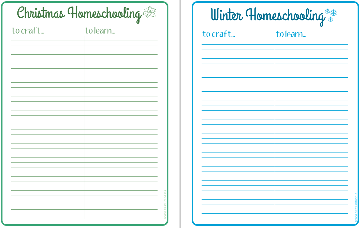 SK Studios Homemaking: Holiday Planner