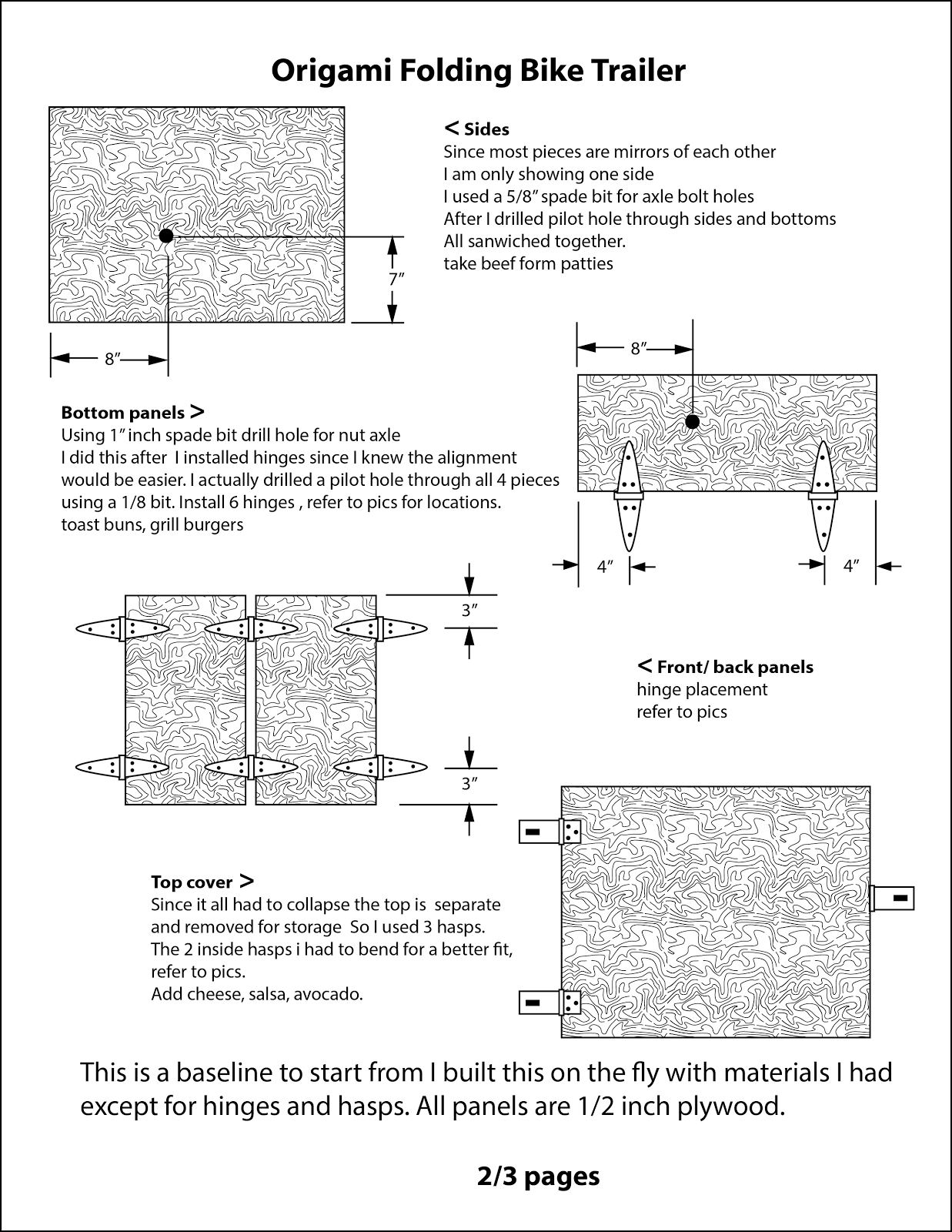 rtLbuiltDIY: Origami a folding DIY bike cart / trailer