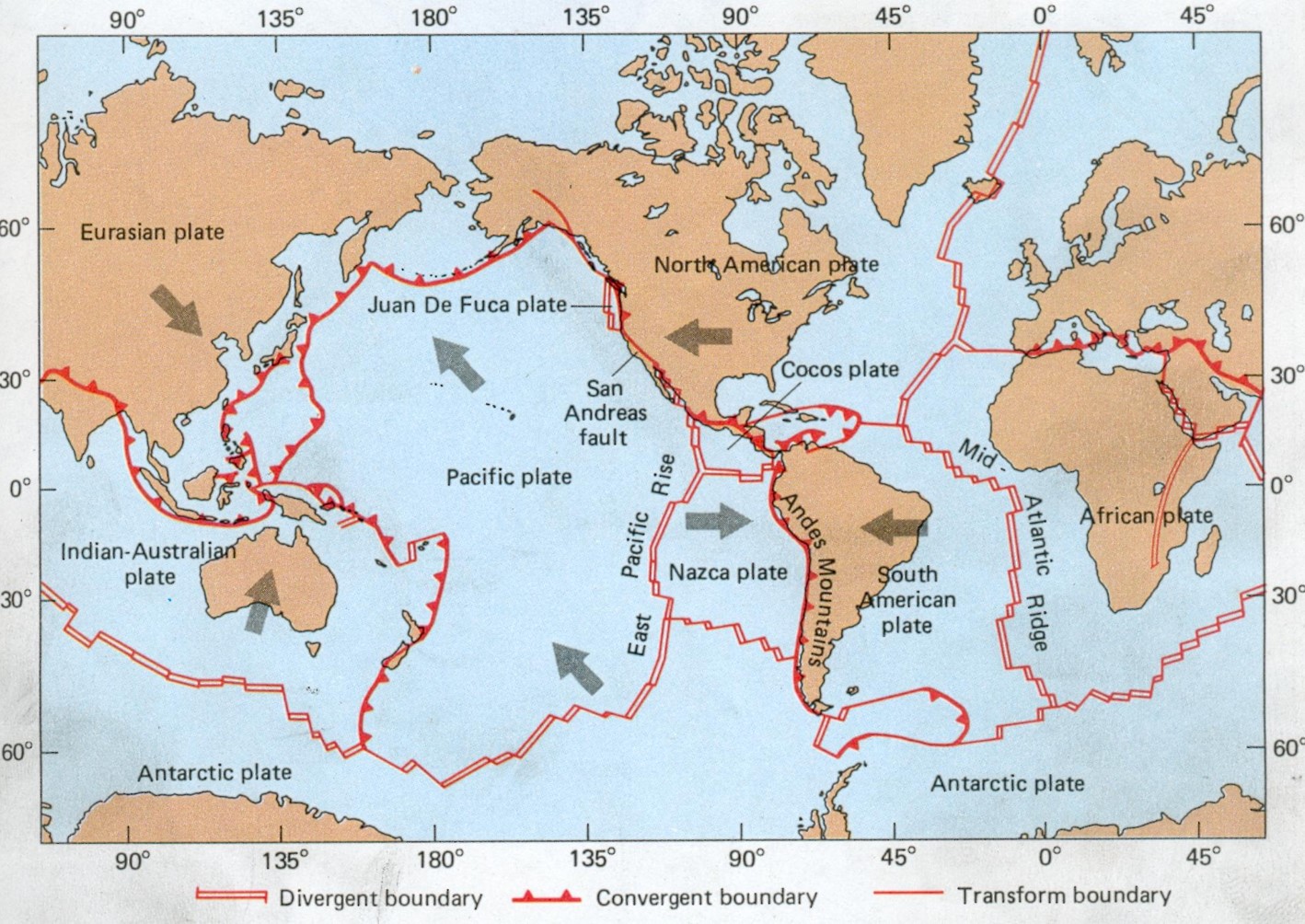 Gambar 4. Peta sebaran lempeng tektonik