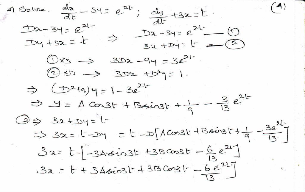 Tpgit Mathematics Simultaneous Linear Differential Equations