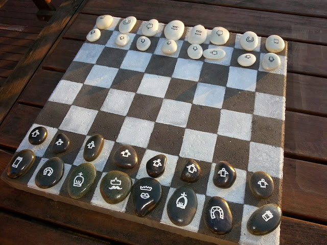 My DIY Outdoor Chess/Checkers Board Game