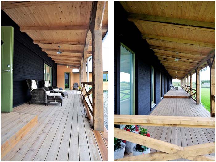 Keltainen talo rannalla: Puu pääosassa