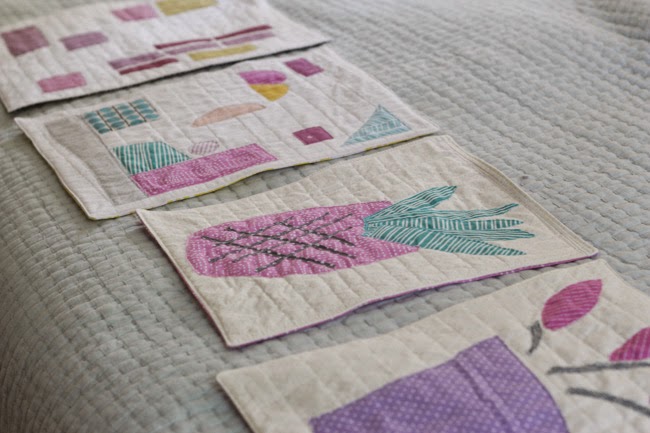 Plum and June: modern applique mini quilts