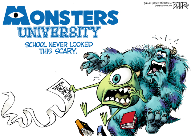 Yet Another Pixar Blog: Hilarious Monsters U. Editorial Cartoon + The ...
